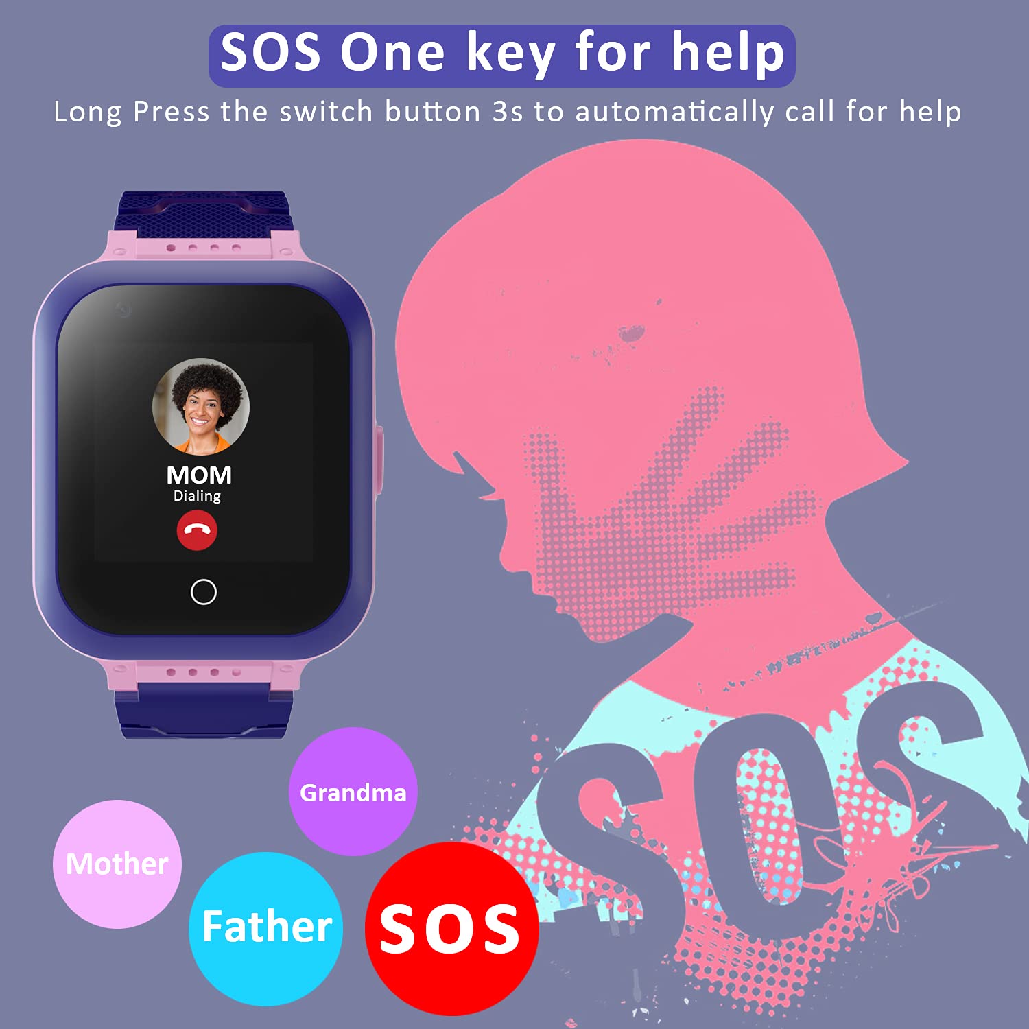 Kids Smart Watch, 4G WiFi GPS LBS Tracker SOS Emergency Call Video Chat Children Smartwatches, IP67 Waterproof Phone Watch for Age 4-12 Boys Girls, Compatible with Android/iPhone iOS (Pink)