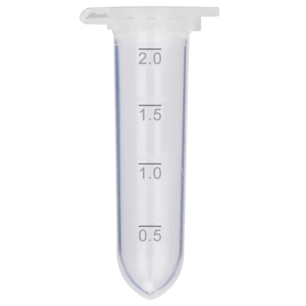 stonylab Micro Centrifuge Tubes, 2 ml Polypropylene Graduated Clear Plastic Centrifuge Vials with Flat-Top Snap Cap, Pack of 200 (2 ml, 200 Packs)