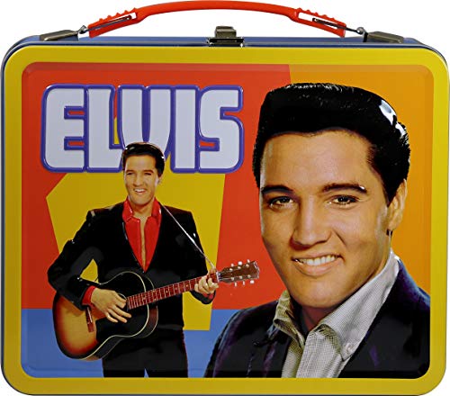 AQUARIUS Elvis Retro Fun Box - Sturdy Tin Storage Box with Plastic Handle & Embossed Front Cover - Officially Licensed Elvis Merchandise & Collectible Gift for Kids, Teens & Adults