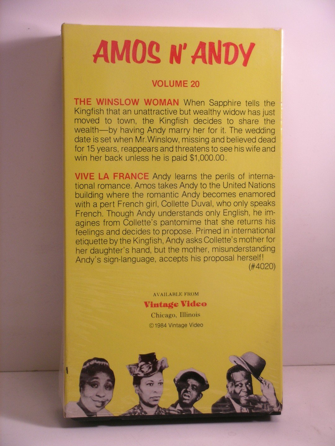 Amos n' Andy TV Show---"Winslow Woman & Viva La France"----VHS Video