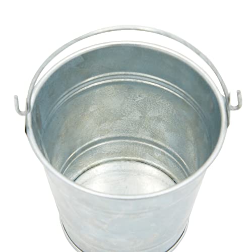 6 Pack Small Galvanized Metal Buckets with Handles, Mini Tin Pails for Party Favors, Succulents, Rustic Home Decor (3 in)