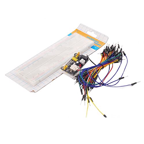 3.3V/5V MB102 Breadboard Power Module MB-102 830 Points Solderless Prototype Bread Board kit 65 Flexible Jumper Wires