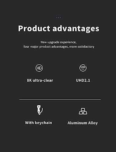8K@60Hz 90-Degree Left Angle HDMI to MINI High-Speed Adapter(pack of 3), Supports HDR, 3D, 48Gbps, Compatible with DSLR, Camcorder, Graphics Card, Laptop, Projector, Suitable for Home and Office Use