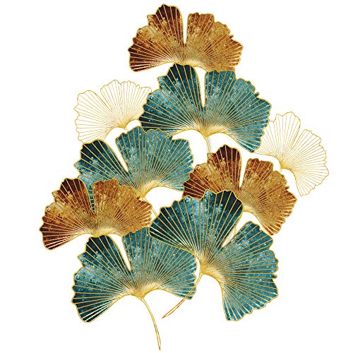 Creative 3D Multicolor Ginkgo Leaf Tree Leaves Wall Decals Removable DIY Home Wall Art Decor Wall Sticker Peel Stick Decoration for Kids Girls Babys Bedroom Living Room Wall Corner Nursery