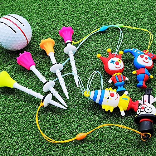 BIRDIE79 Upgraded Premium Big Head(Silicone)Golf Tees 3-1/4 - Height Adjustable - Easy Tee Up - Tee Off with Greater Consistency - Excellent Durability - Golf Tee Hanger - 1Pack(12ea Tees+2ea Figures)