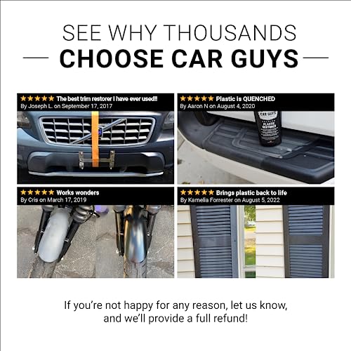 CAR GUYS Plastic Restorer | Bring Plastic, Rubber, and Vinyl Back to Life! | User Friendly Trim Restorer | Safe Auto Detailing Supplies | 8 Oz Kit with Foam Applicator