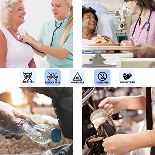 Safe Health Vinyl Exam Disposable Gloves, Free of Latex & Powder, Clear, 3.5 Mil, Medical Grade (1, Medium)
