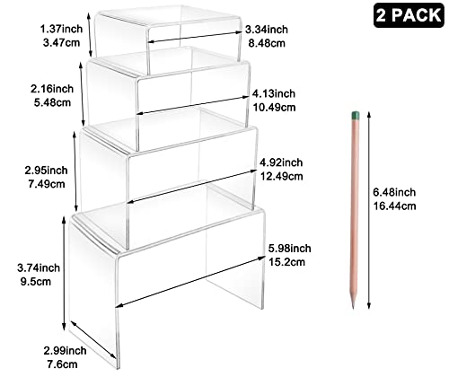 8Pcs Acrylic Display Risers(6",5",4"3") Clear Product Stand,Cupcakes Holder Dessert Display Transparent Showcase Stands, Candy Bar Risers, Acrylic Lifts Display for Figures