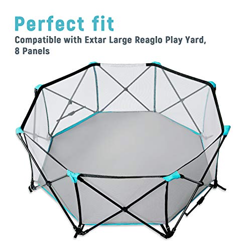 Minnebaby 8 Panel Playpen Mattress Compatible with Regalo Extra Large Play Yard, Self Inflating Octagon Playard Mat, Comfortable and Portable Pad with Carry Bag - Grey