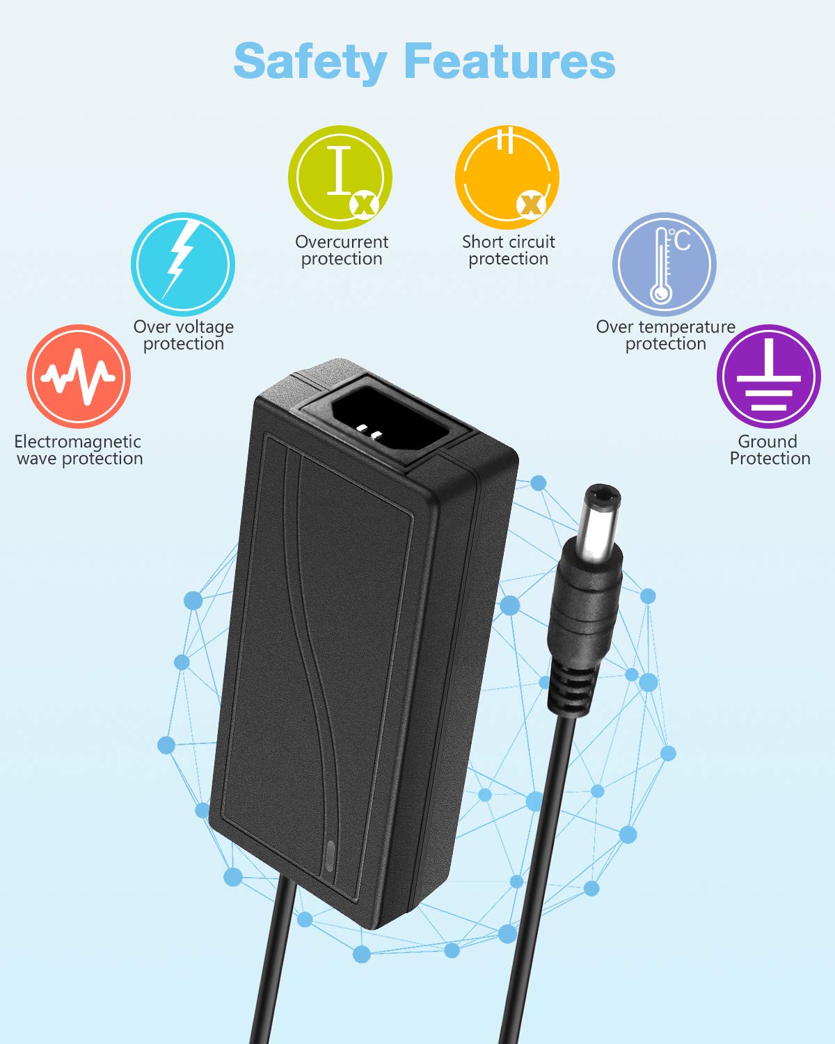 Aclorol 12V Power Supply 12V 6A 72W 100V-240V / 110V - 220V AC to DC Adapter 12 Volt 6 amp Converter 5.5x2.5mm Plug for LED Strip Pixel Rope Light Wireless Router ADSL Cats IP Camera