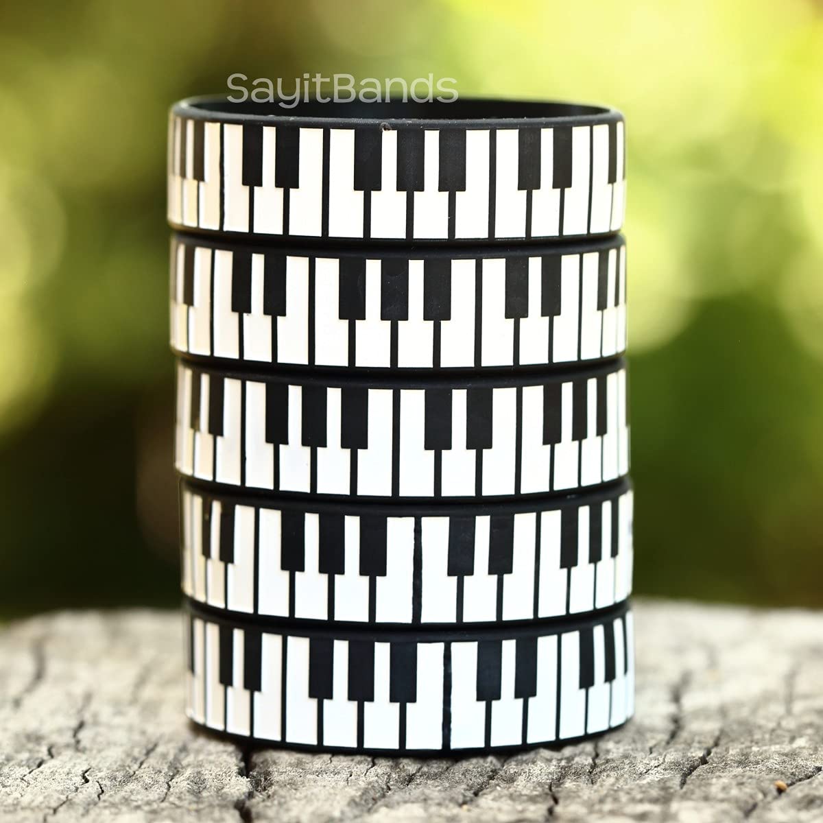 50 Piano Wristbands - Musical Instrument Keys Bracelets for Pianists and Musicians