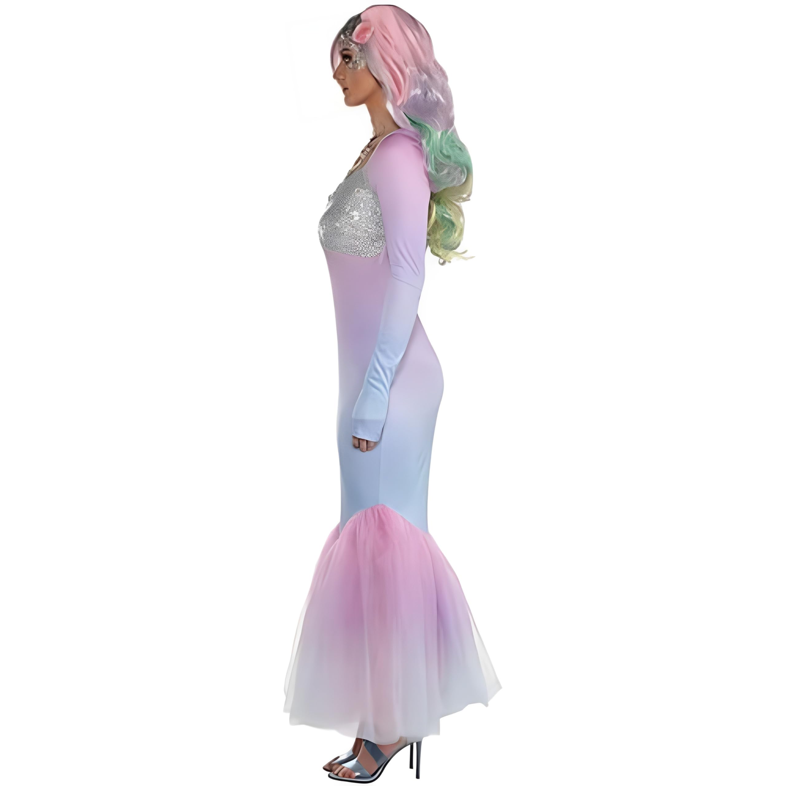Amscan Enchanting Pastel Colors Mystical Mermaid Costume - 1 Pc - Perfect for Little Dreamers, Large (10-12)