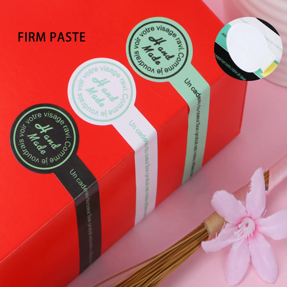 375pcs Hand Made Lollipop Sealing Sticker, Self-Adhesive Decorative Labels Retail Package Seal Paper Label for Handmade Baking Craft Arts and More