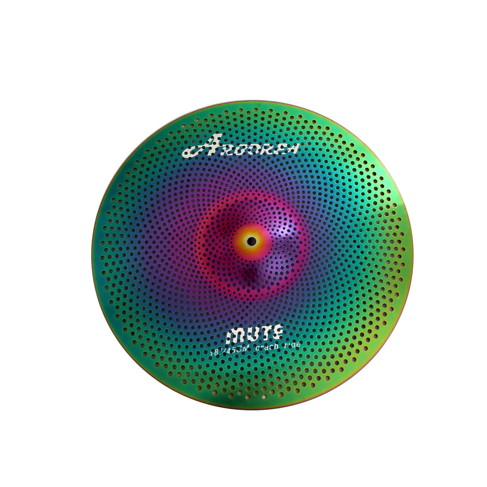 Arborea Mute Cymbal Set Low Volume Cymbal Pack 14"hi-hat+16"crash+18"crash+20"ride 5 Pieces Rainbow Drummer Practice Cymbal