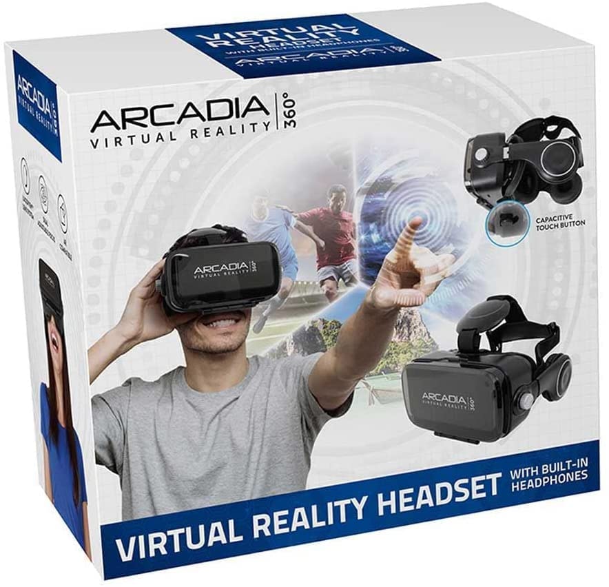 Arcadia 360 Virtual Reality Headset, VR Cell Phone Headset for Mobile Games, Movies, Travel. Compatible with Your Smartphone Device.