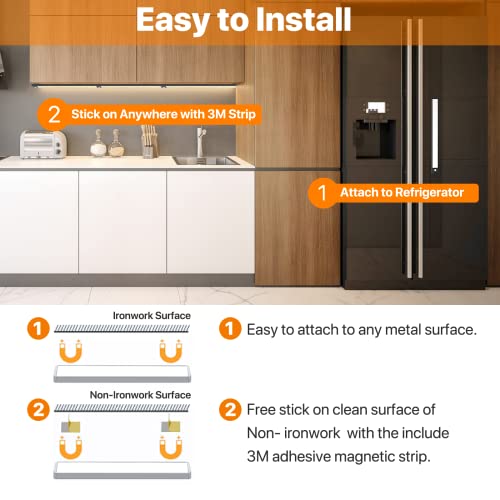 Aipolloo 69 LED Under Cabinet Lighting 2 Pack, 3 Color Motion Sensor Light Indoor, 3000mAh Rechargeable Stepless Dimmable Closet Lights, Wireless Battery Operated Under Counter Light for Kitchen