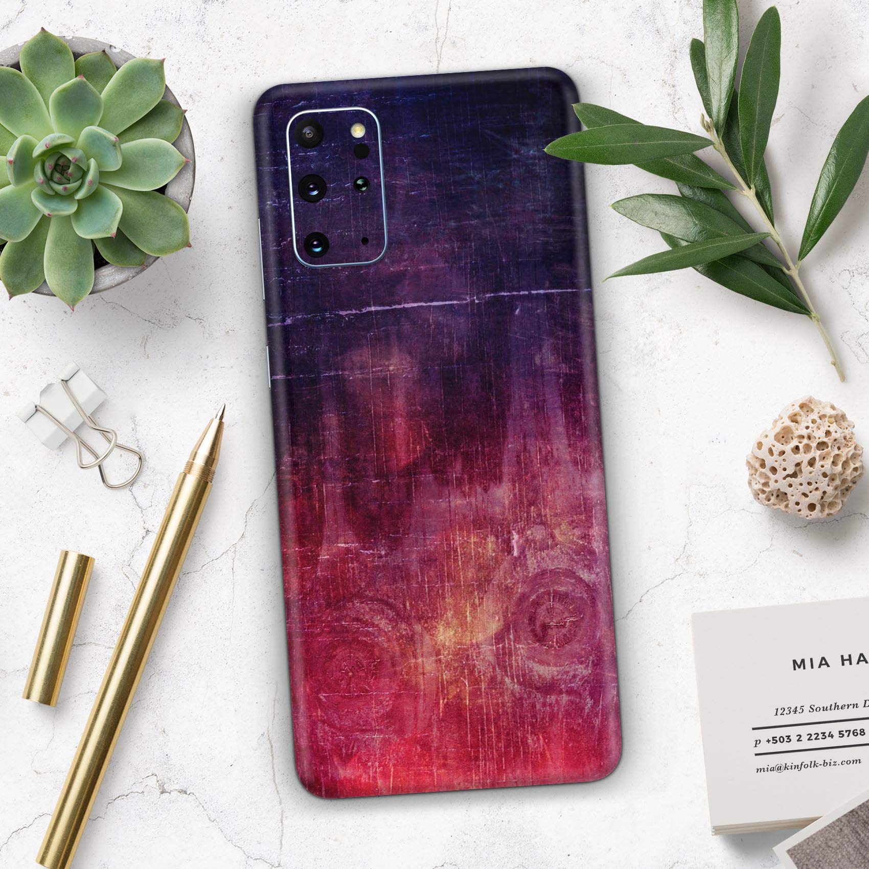 DesignSkinz Abstract Fire & Ice V6 Protective Vinyl Decal Wrap Skin Cover Compatible with The Samsung Galaxy S20 (Screen Trim & Back Glass Skin)