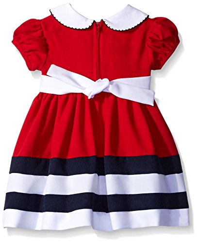 Bonnie Baby Baby Peter Pan Collar Nautical Dress and Panty Set, Red, 3-6 Months