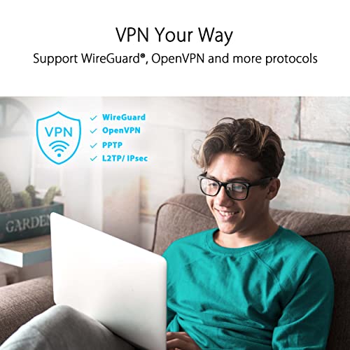 ASUS RT-AX5400 VPN WiFi 6 (802.11ax) Extendable Router, Dual Band, Included Built-in VPN, AiProtection Pro Network Security, Parental Control, Instant Guard, AiMesh-Compatible