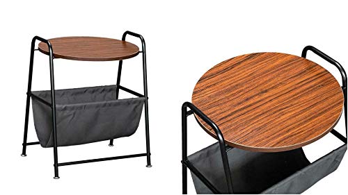 3153 - Wood End Table SideTable Nightstand with Storage Basket for Living Room – QQ09