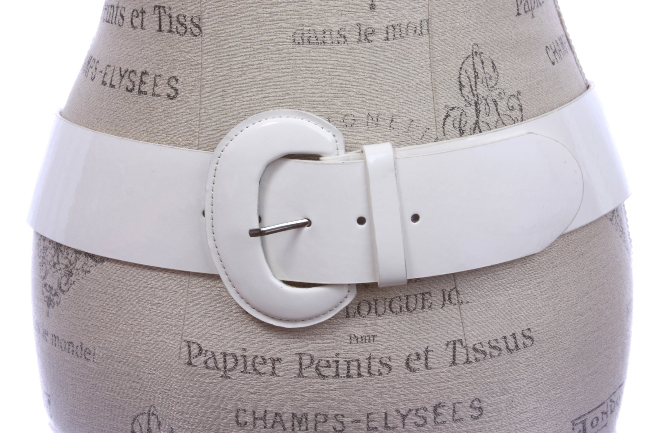 2 1/4" Women's Wide Contour Patent Leather Belt, Hot Pink | m/l 35" ~ 38"