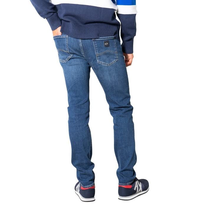 A|X Armani Exchange Men's 5 Pocket Slim Denim, Mid Wash/Light Stitching/Stretch Cotton, 33