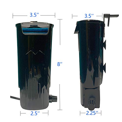 K1-Store Turtle Filter Aquarium Filter Low Water Level Internal Filter Waterfall Flow Aquarium Pump for Turtle Tank Fish Tank Reptiles Shrimp Frog Crab Tank Amphibian Tank(Filter 2020)