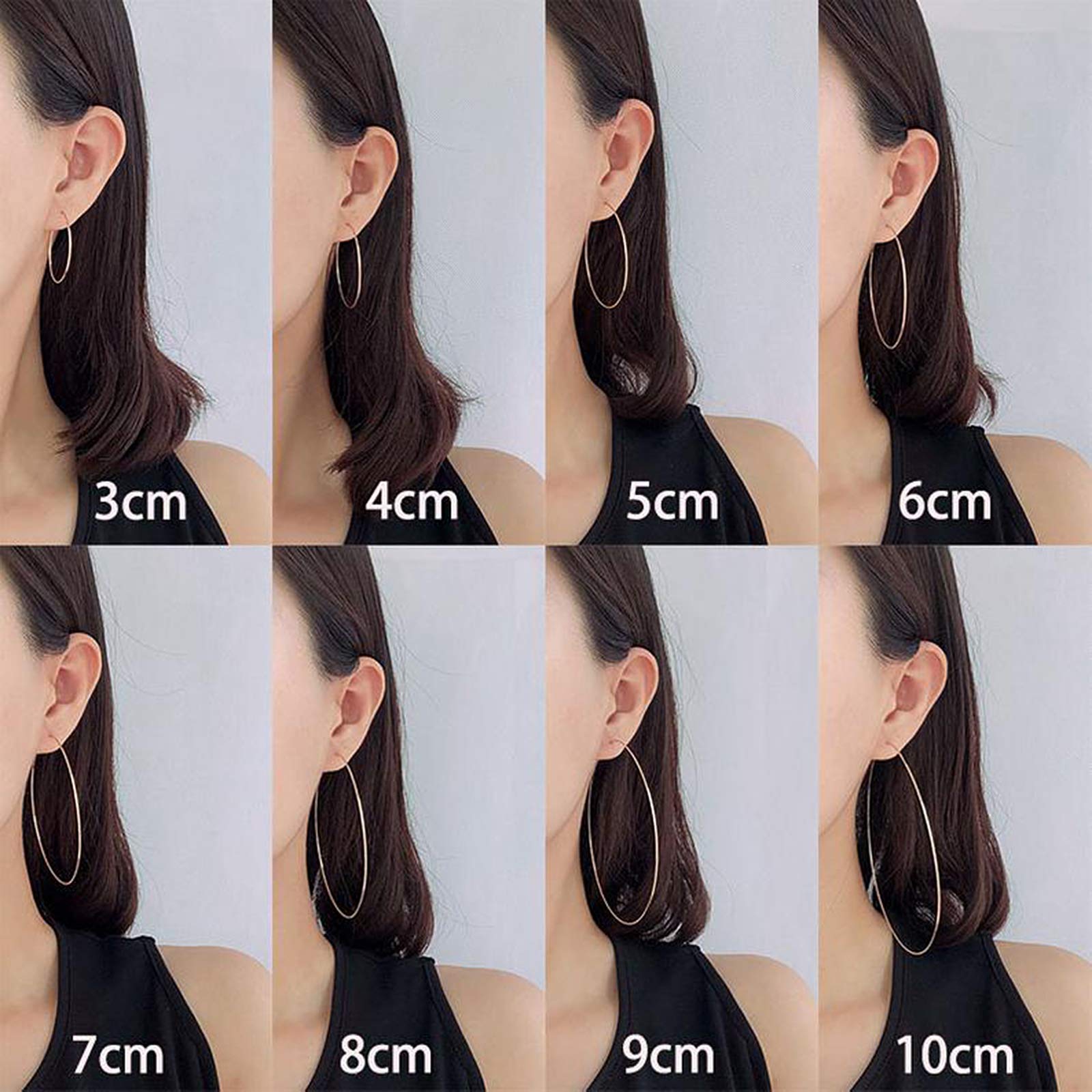 1mm Thin Extra Large Hoop Earrings，3 Pairs Set 90mm Huge Gold Hoops 18k Gold Plated Stainless Steel Big Gold Hoop Earrings for Women