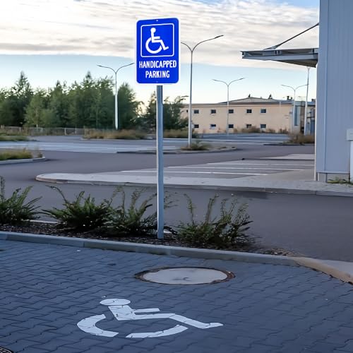 Large Handicap Parking Sign, Handicapped Sign, 18"x 12" .040 Aluminum Reflective Sign Rust Free Aluminum-UV Protected and Weatherproof