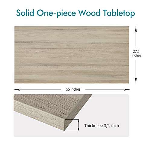 Kaboon 55x28 Desk Table Top, One Piece Wood Tabletop for Home and Office Desk, Double Desk, L Desk DIY(27.5" D x 55" W, Light Oak Desktop Only)