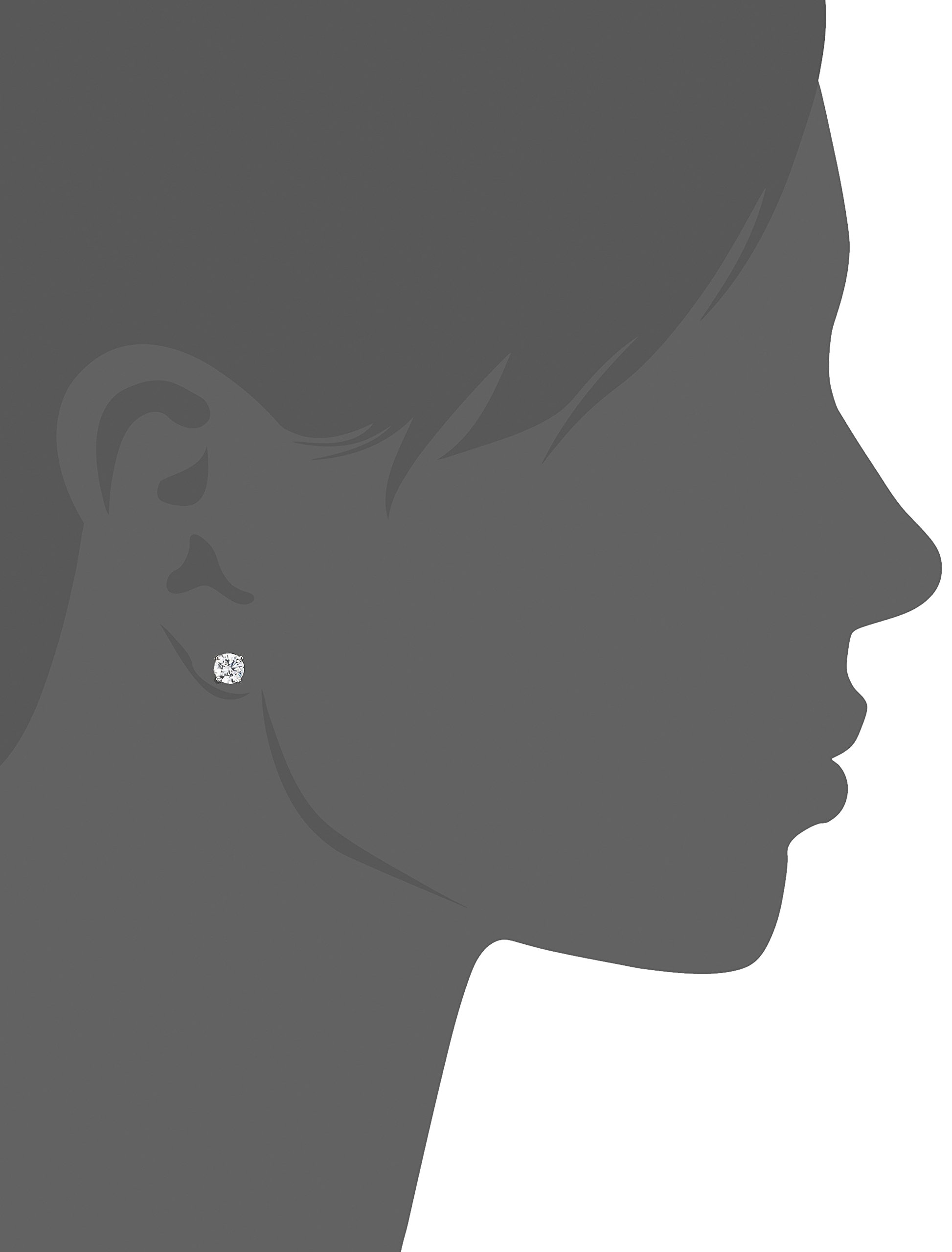 Amazon Essentials Platinum Plated Sterling Silver Stud Earrings set with Round Cut Infinite Elements Cubic Zirconia (1 cttw) (previously Amazon Collection)