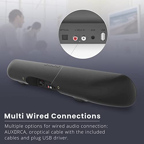 80W Sound bar, Bestisan Soundbar TV Sound bar Wired and Wireless Bluetooth Audio Speakers(4 Drivers, New Bluetooth Version, Optical Cable Included, Bass Adjustable)