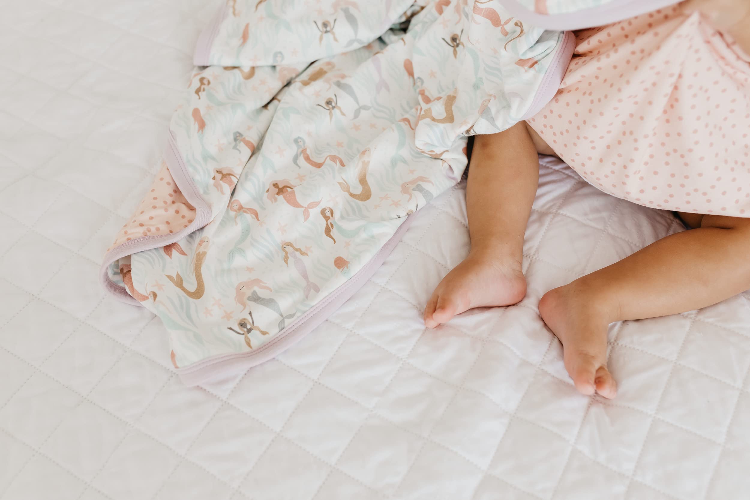 Large Premium Knit Baby 3 Layer Stretchy Quilt Blanket Coral by Copper Pearl