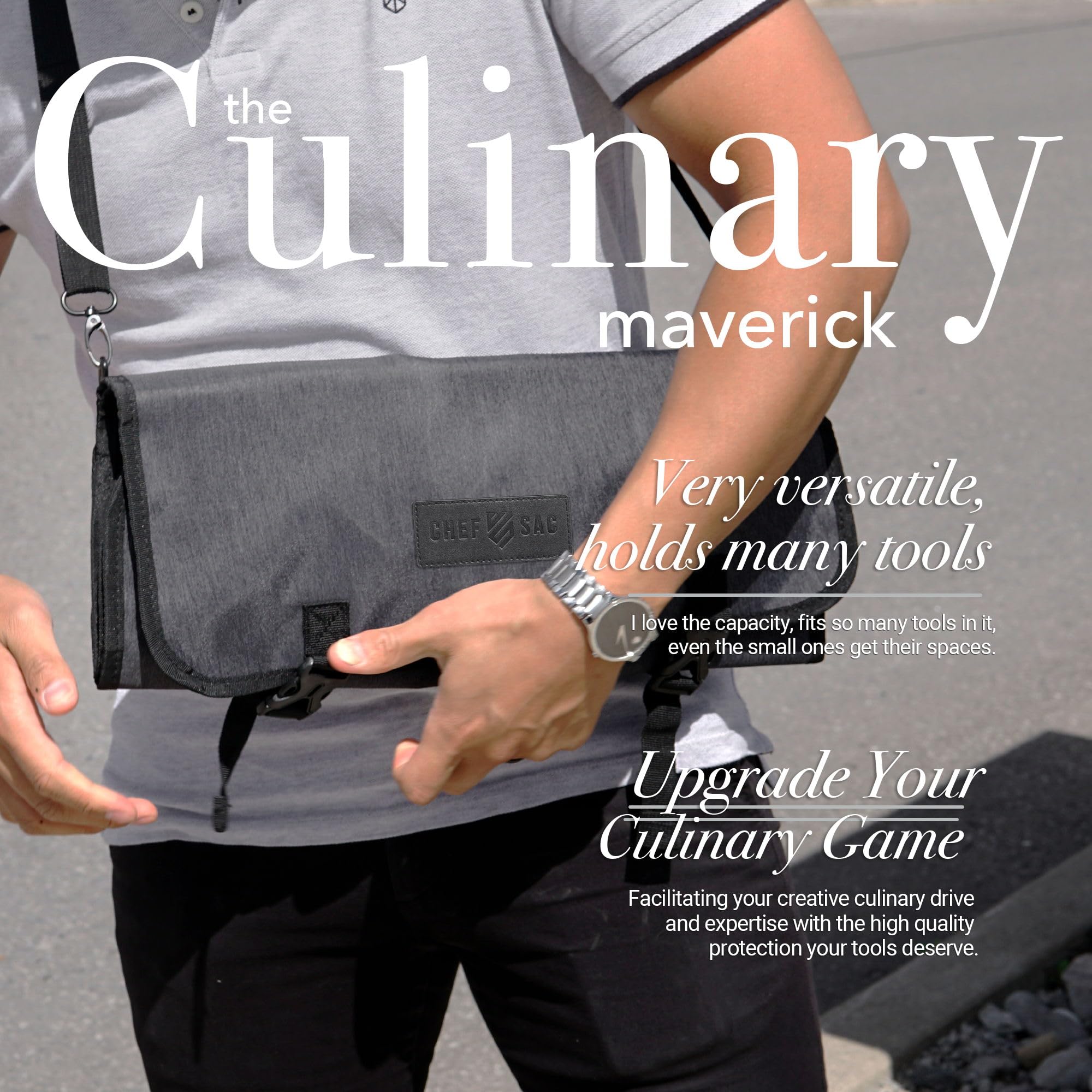 Chef Knife Roll Bag | 8+ Slots for Knives & Kitchen Tools | Water Resistant Knife Bag | Knife Carrying Case Only, Tools Not Included | Chef Knife Bag for Professional Chefs & Culinary Students (Black)