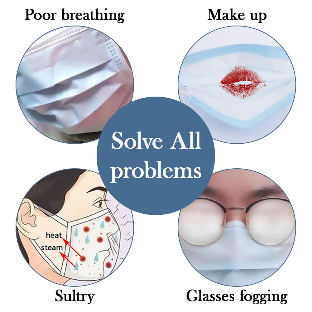 Cool Protection Stand - 3D Mask Bracket - Face Mask Inner Support Frame - Plastic Brackets - More Space for Comfortable Breathing Protect Lipstick Washable Reusable
