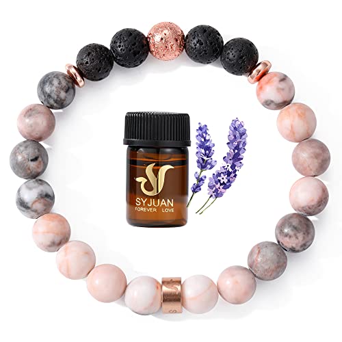 Anxiety Relief Items Lava Rock Beaded Healing Bracelets Aromatherapy Lavender Essential Oil Spiritual Relaxation Gifts for Women Pulseras de Mujer