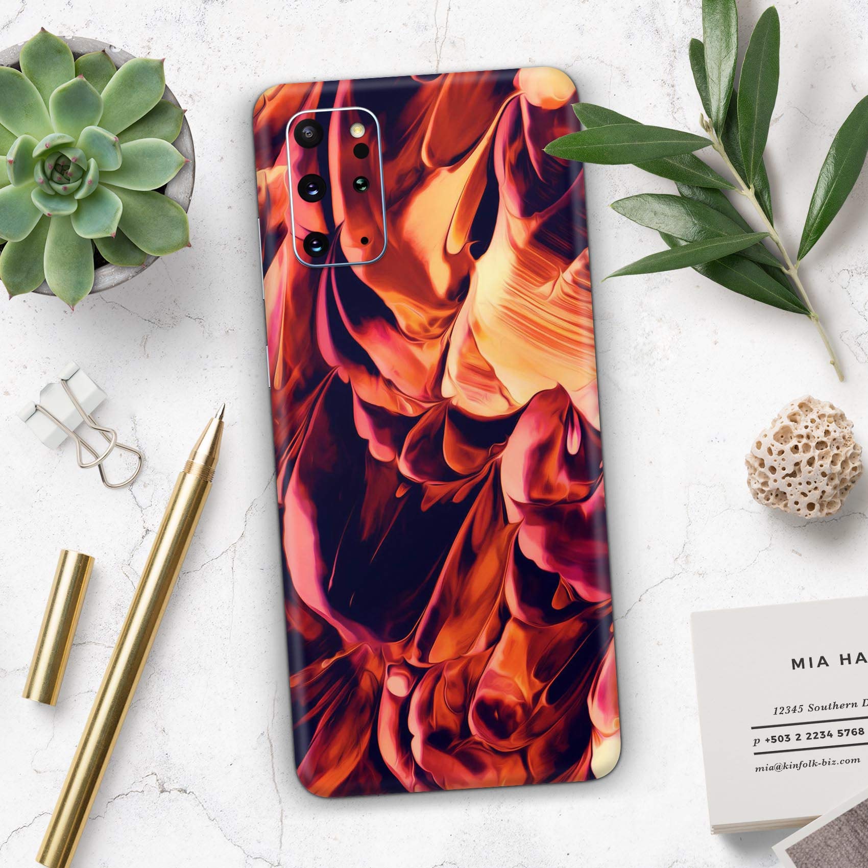 DesignSkinz Blurred Abstract Flow V34 Protective Vinyl Decal Wrap Skin Cover Compatible with The Samsung Galaxy S20 (Screen Trim & Back Glass Skin)