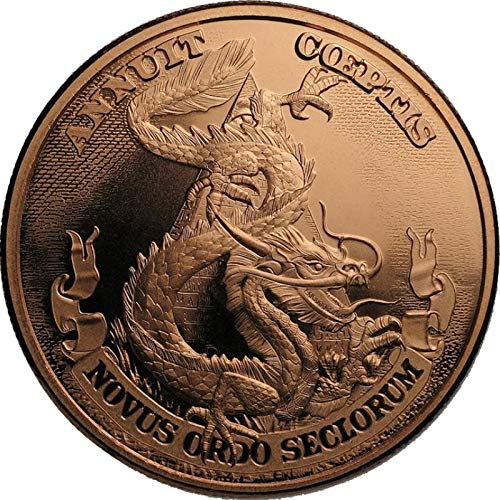 2019 Mini Mintage 1 oz .999 Pure Copper Round/Challenge Coin (#130 Dollar Dragon (2 oz))
