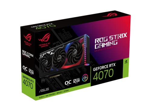 ASUS ROG Strix GeForce RTX™ 4070 OC Edition Gaming Graphics Card (PCIe 4.0, 12GB GDDR6X, DLSS 3, HDMI 2.1, DisplayPort 1.4a)