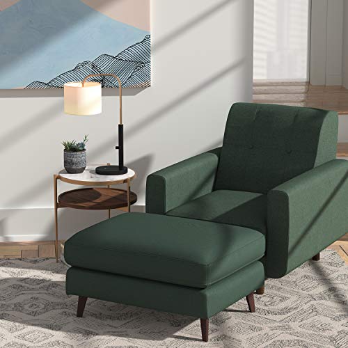 Amazon Brand β Rivet Sloane Mid-Century Modern Ottoman, 31.9"W, Emerald Green