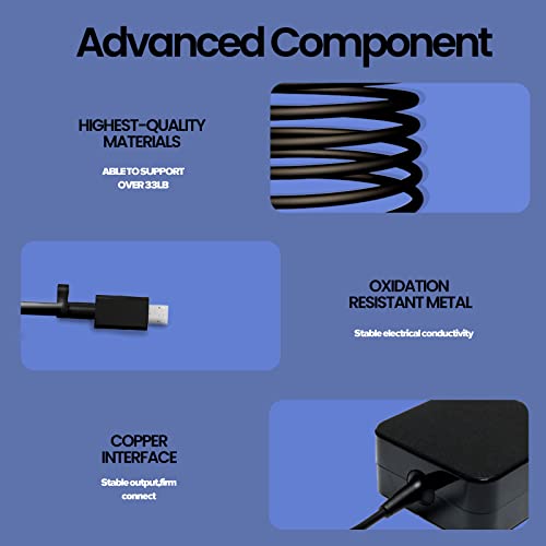 β33W Laptop Charger Replacement for Asus Chromebook C201P C201 C201PA C100PA C100P C100 Eeebook X205T X205 X205TA Vivobook E200H E200HA AD890526 ADP-33AW B Small Square Tip Power Supply Cord