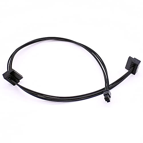 SZVIVID 18AWG Motherboard ATX Mini 4 Pin to 2X Right-Angle 15 Pin SATA Hard Drive HDD Power Supply Adapter Cable for Lenovo 18-inch (45cm) (4 Piece)