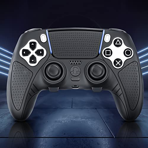 BRHE Anti-Slip Silicone Cover Case for ps5 Edge Controller Soft Rubber Protector Skin for ps5 Edge Wireless Controller with 2 Thumb Grip Caps