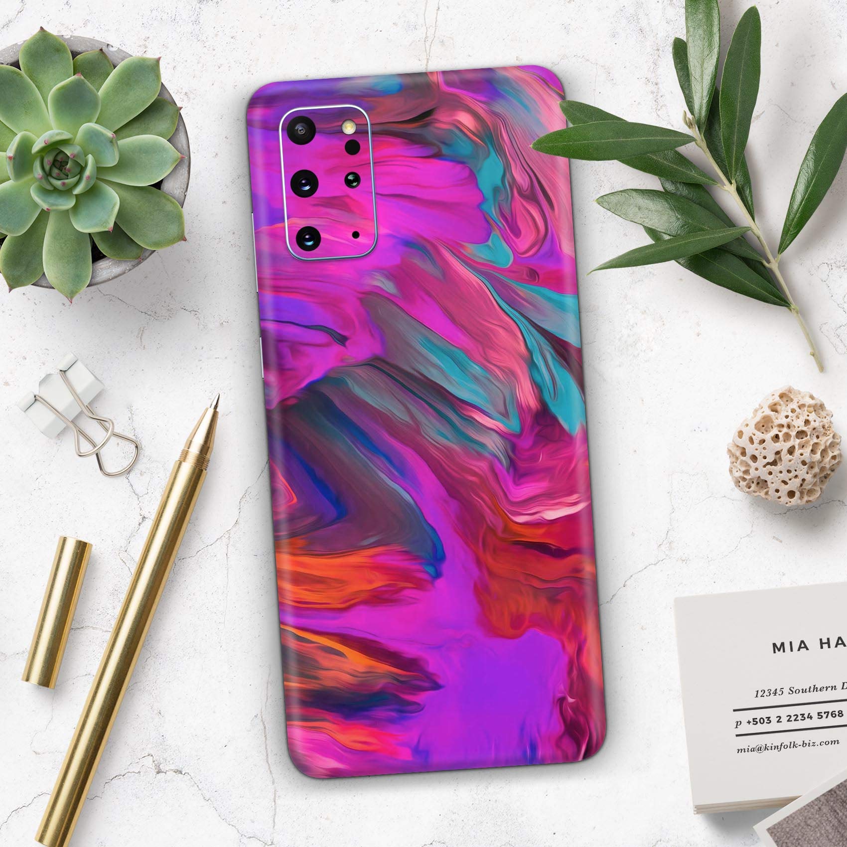DesignSkinz Blurred Abstract Flow V56 Protective Vinyl Decal Wrap Skin Cover Compatible with The Samsung Galaxy S20 (Screen Trim & Back Glass Skin)