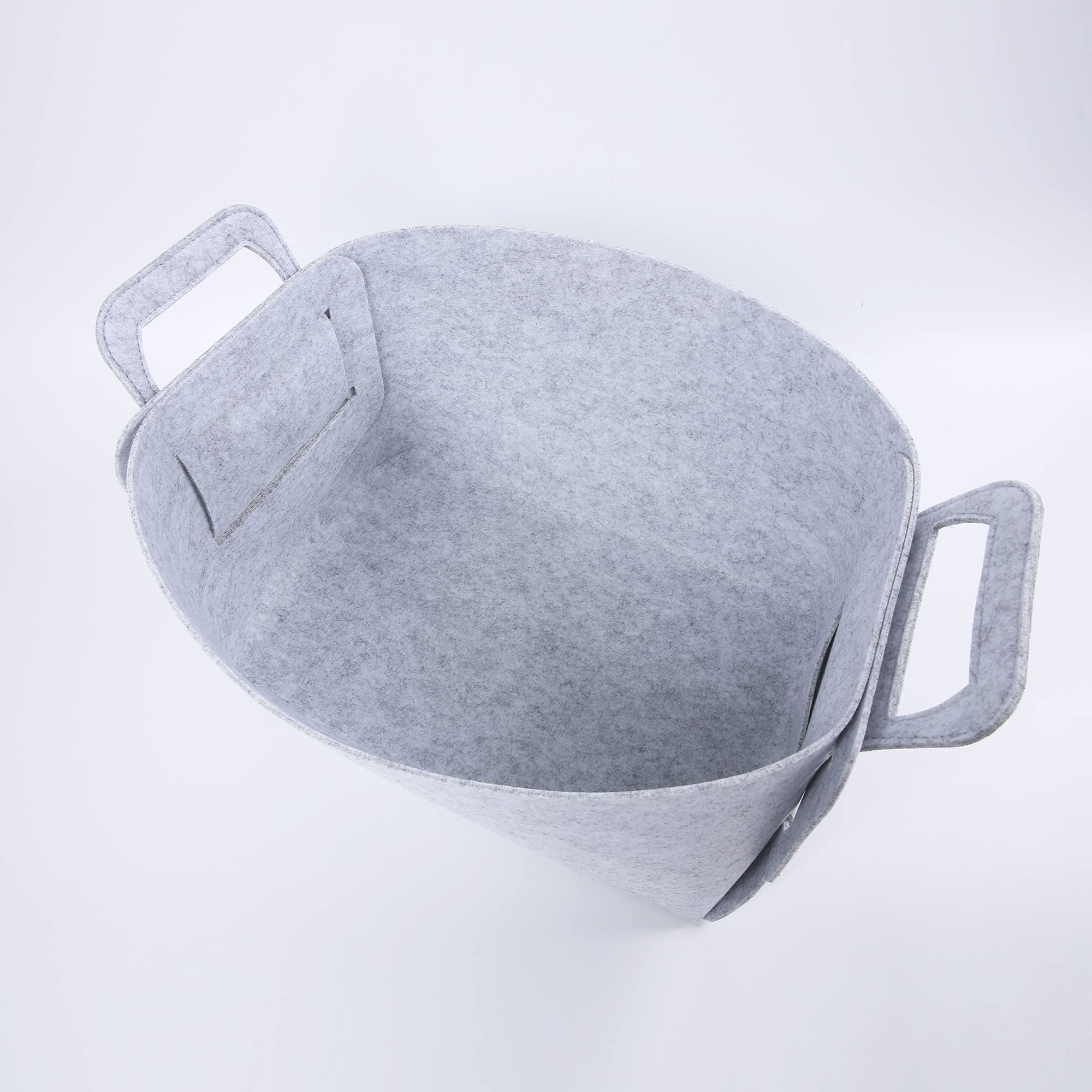 Foldable Felt Storage Bin Basket with Handles Collapsible Fabric Cube Organizer for Nursery,Office,Bedroom,Baby-Clothes Toys Blanket Organizing