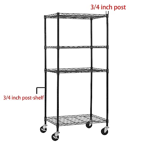 Caster Wheels,Shelf Casters,Set of 4, Shelving Wheels Replacement Wire Shelf Casters,Storage Shelf Casters for Shelf to Replace Wire Shelving Leveling Feet - Fit Pusalxl Shelf