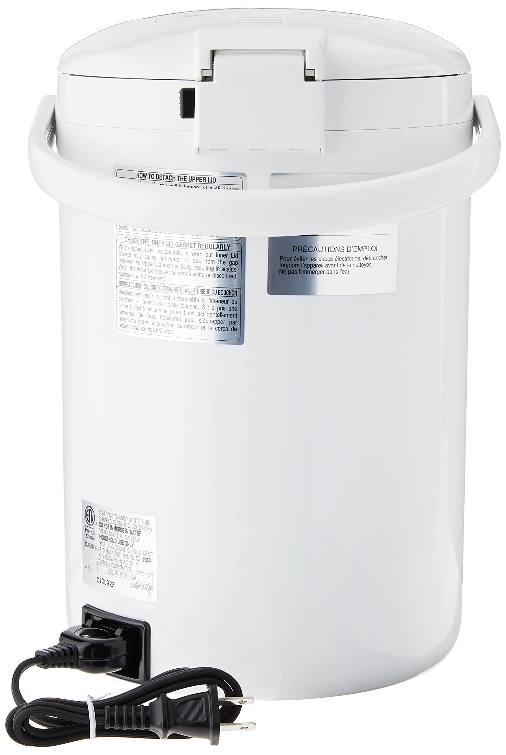 Zojirushi Micom Water Boiler and Warmer, 169 oz/5.0 L, White & NS-ZCC10 Neuro Fuzzy Rice Cooker, 5.5-Cup, White