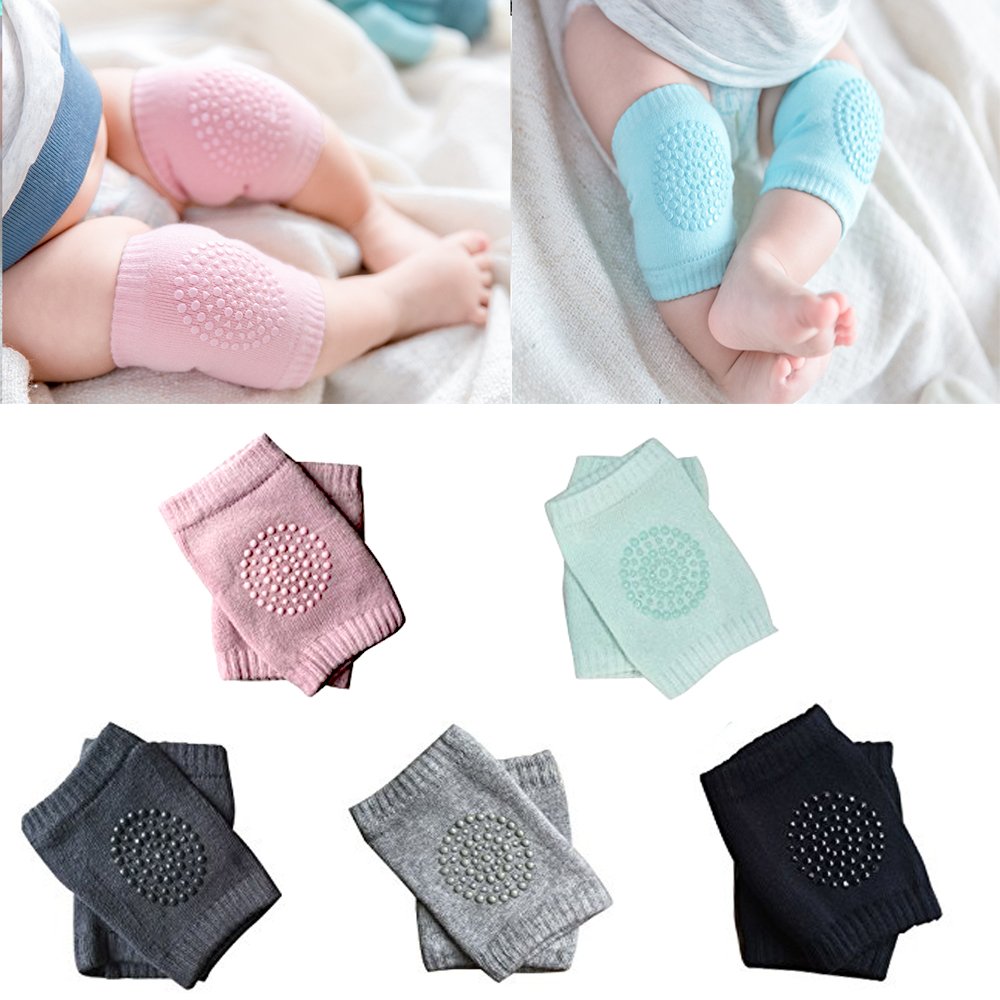 BOSONER Baby Knee Pads for Crawling: Anti-Slip Infant Knee Pads for Crawlers - 5 Pairs Leg Warmers for 6-24 Months