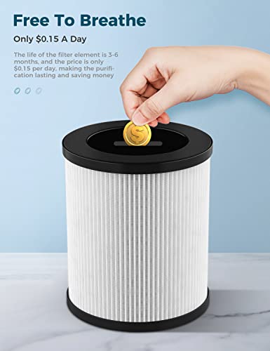 AROEVE Air Purifiers for Home Large Room Up to 1095 Sq Ft Air Cleaner Coverage CADR 220m³/h H13 True HEPA Remove 99.9% of Dust, Pet Dander, Pollen for Office, Bedroom, MK03- Black