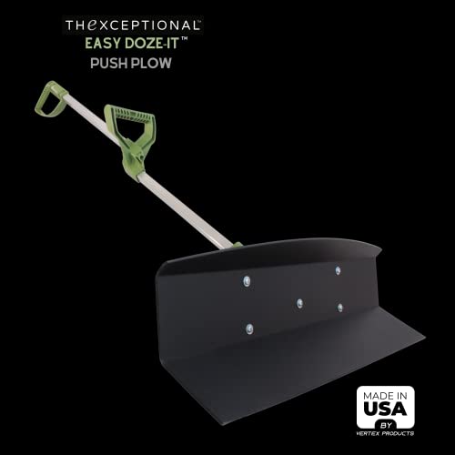 36 Inch Easy Doze-It Premium Performance Snow-Plow Push Shovel with Forever Handle and Ergo Connex Grip | Snow Shoveling of Walk & Driveway | Made in USA by Vertex Products | Model EX930.36